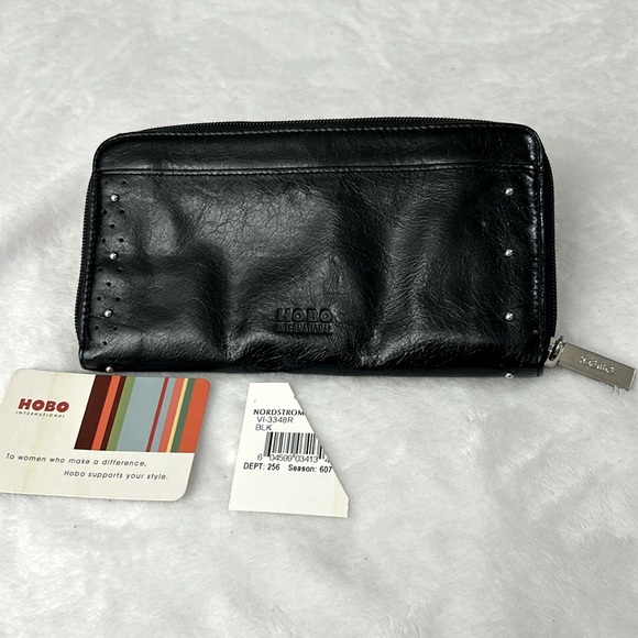 HOBO | Bags | Nwthobo International Zip Around Black Leather Wallet ...